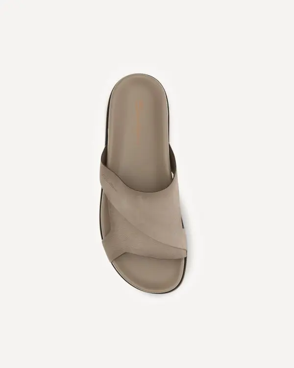 Santoni Leather Flat Sandals