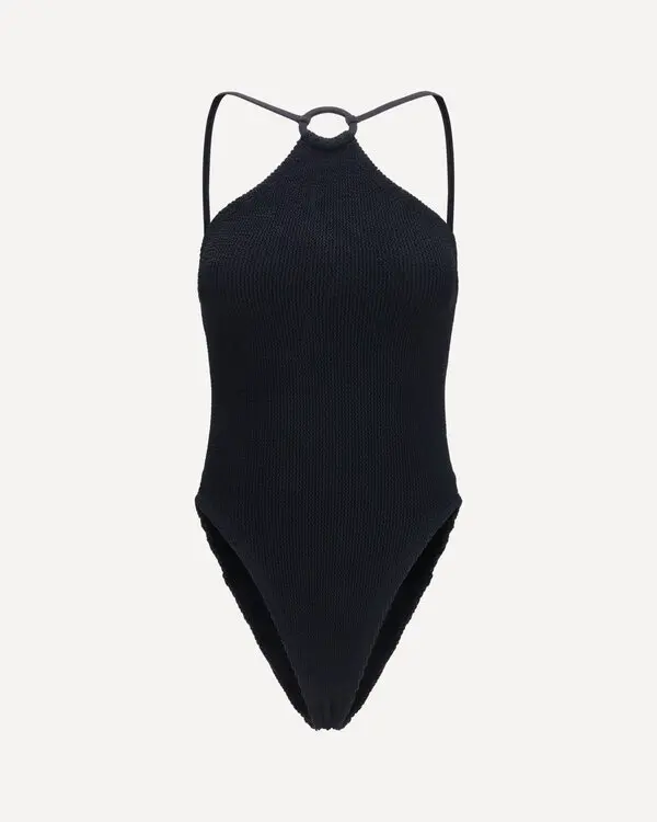 Hunza G Jasmine Swimsuit With Tonal Hoop - Black