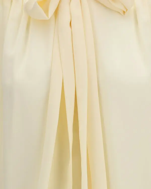 Chloé Embroidered Bow Blouse - Cream