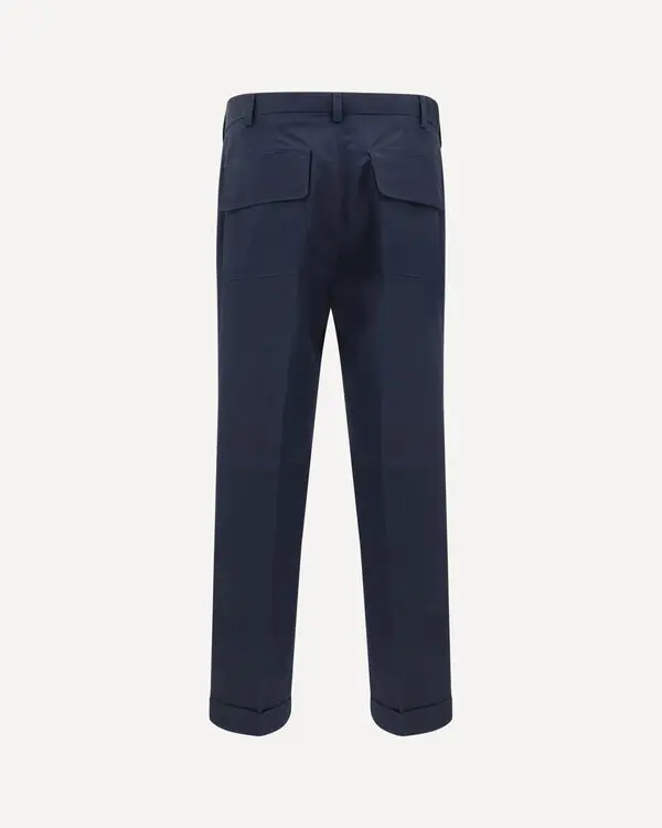 GERMANO Cotton Pants With Turn-up Hem
