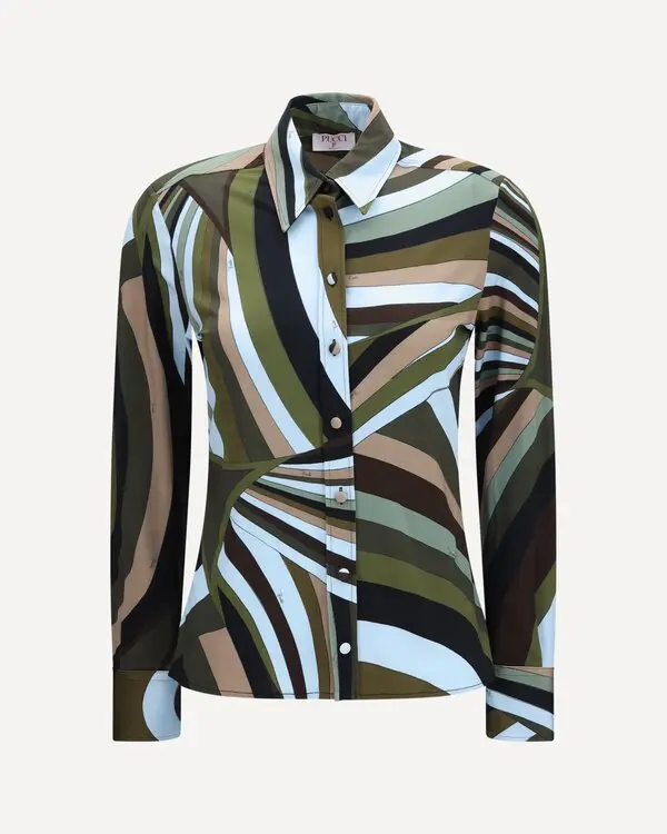 Emilio Pucci Iride" Print Stretch Viscose Shirt - Multicolour