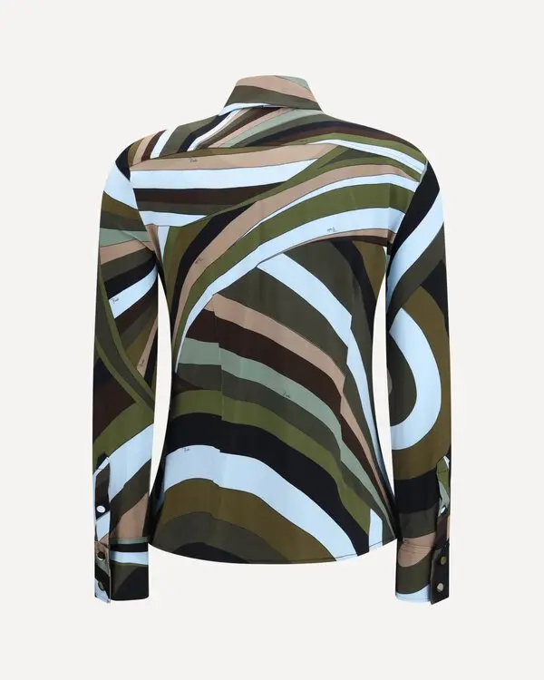 Emilio Pucci Iride" Print Stretch Viscose Shirt - Multicolour