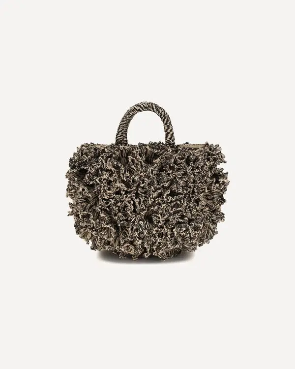 IBELIV Raffia Handbag With Tubular Handle And Shoulder Strap - Khaki