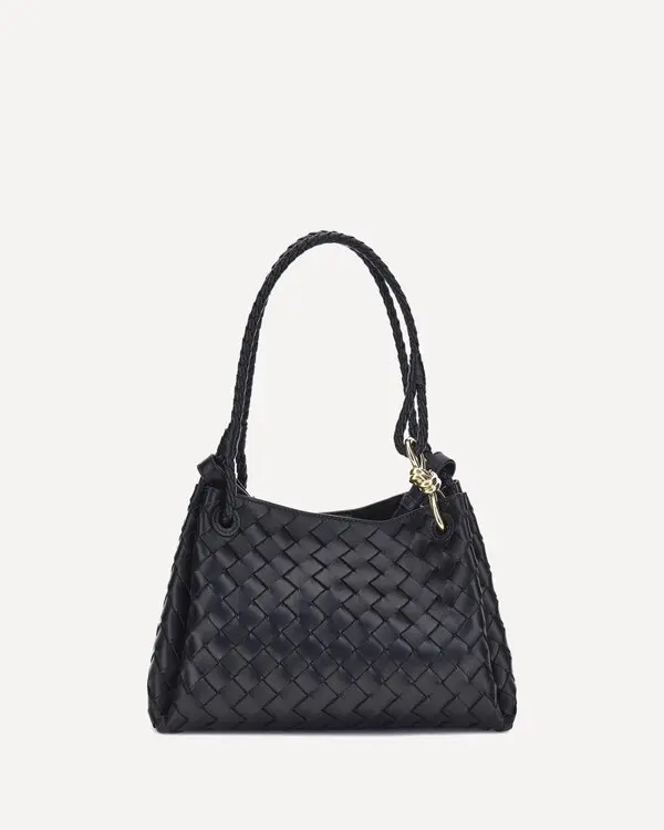 Bottega Veneta Intrecciato Leather Shoulder Bag - Black
