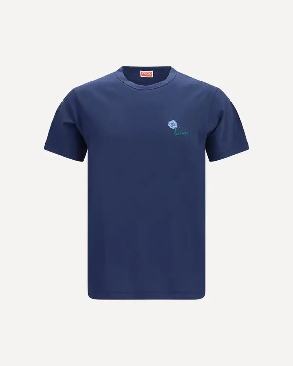 Kenzo Tulip Ebroidered Cotton T-shirt Ale