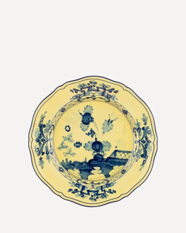 GINORI 1735 Oriente Italiano Collection Porcelain Flat Plate - Yellow