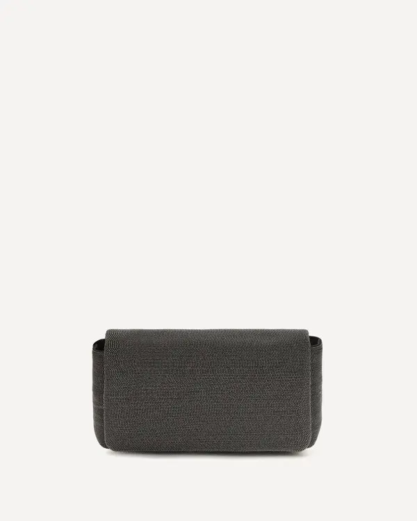 Brunello Cucinelli Precious Flap Shoulder Bag - Black