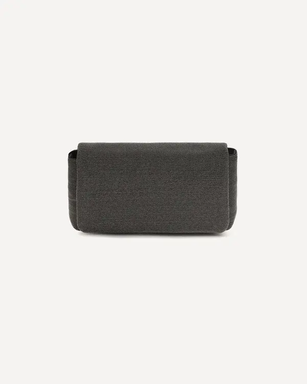 Brunello Cucinelli Precious Flap Shoulder Bag - Black