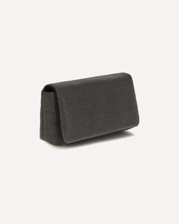 Brunello Cucinelli Precious Flap Shoulder Bag - Black
