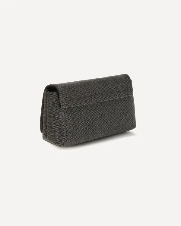 Brunello Cucinelli Precious Flap Shoulder Bag - Black