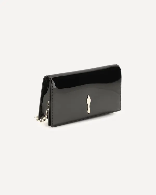 CHRISTIAN LOUBOUTIN Bettina Shoulder Bag In Patent Calf Leather With Gold Detail