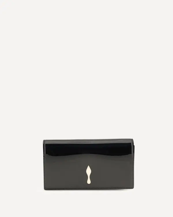 CHRISTIAN LOUBOUTIN Bettina Shoulder Bag In Patent Calf Leather With Gold Detail - Black