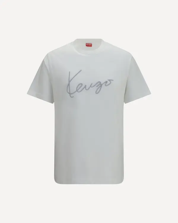 Kenzo Embroidered Ignature Cotton T-hirt