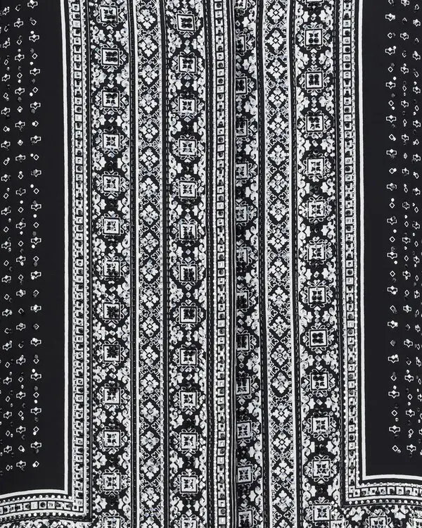 Ermanno Scervino Silk Crepe De Chine Crystal Embellished Scarf Print Shirt