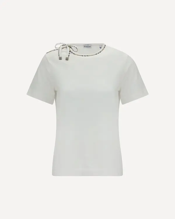 Burberry Cotton T-shirt With Lace-up Detail