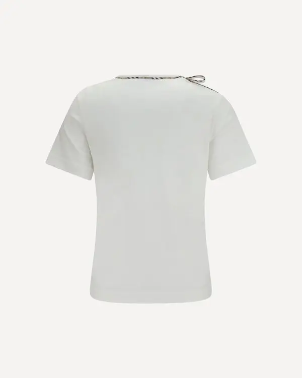 Burberry Cotton T-shirt With Lace-up Detail