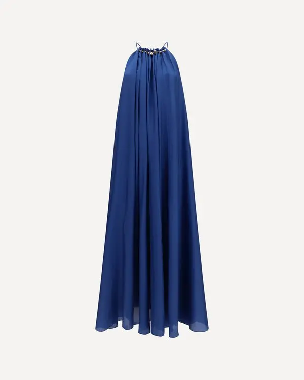 Zimmermann Aster Pleated Pearl Dress - Blue