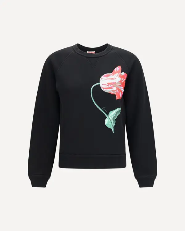 Kenzo Tulip Cotton Sweatshirt - Black