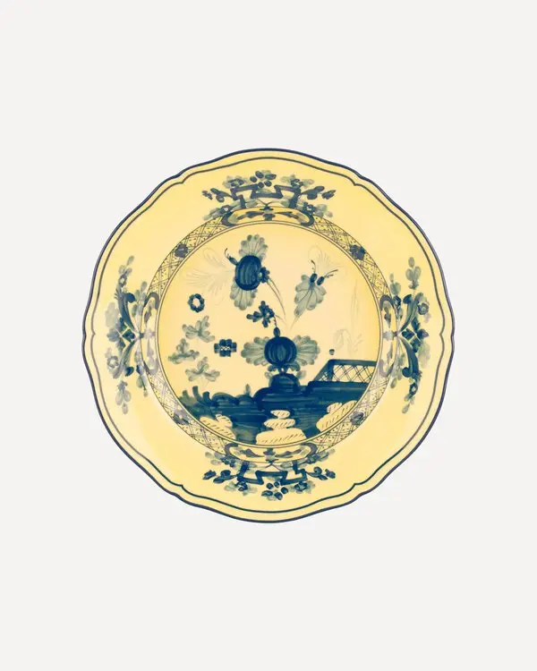 GINORI 1735 Oriente Italiano Collection Porcelain Dessert Plate - Yellow