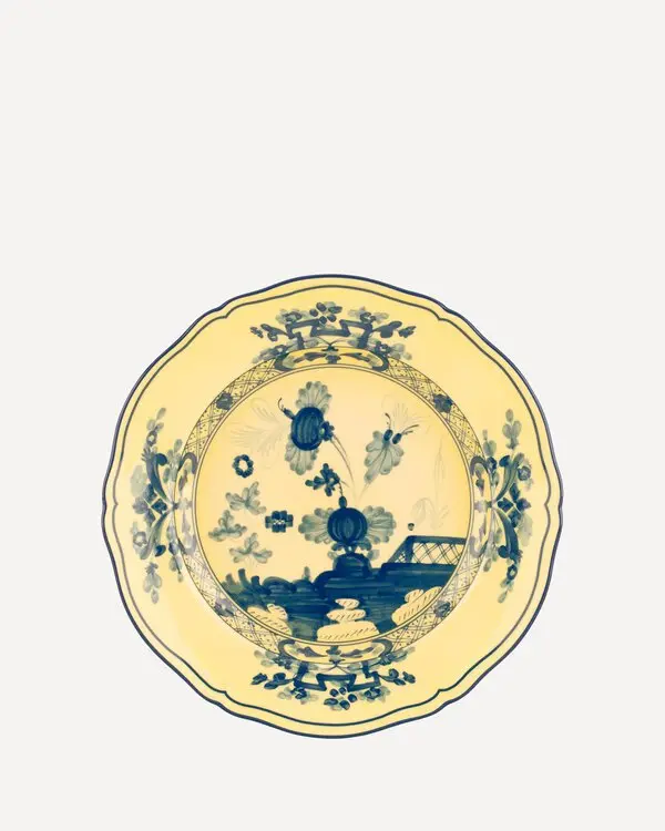 GINORI 1735 Oriente Italiano Collection Porcelain Dessert Plate - Yellow