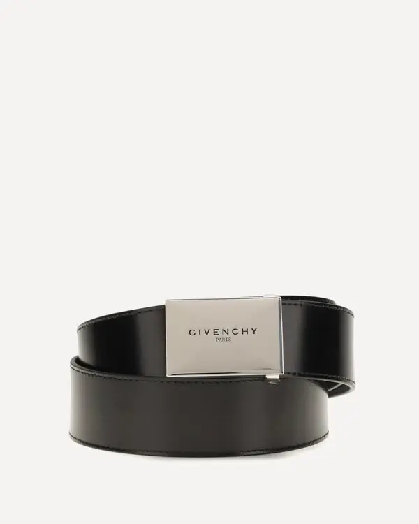 Givenchy Reversible Leather Belt With Silver-tone Buckle - Black