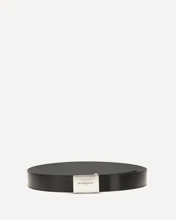 Givenchy Reversible Leather Belt With Silver-tone Buckle