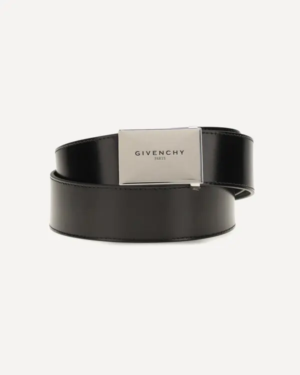 Givenchy Reversible Leather Belt With Silver-tone Buckle