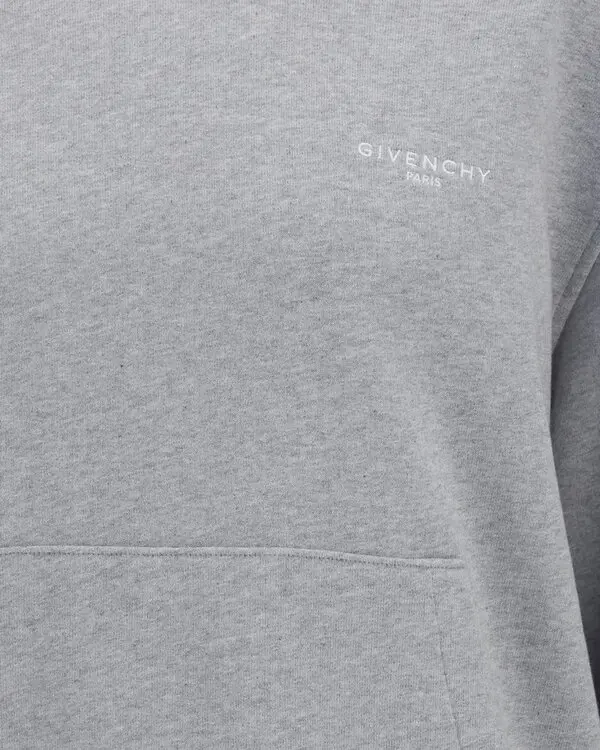 Givenchy Cotton Hoodie With Embroidered Logo - Grey