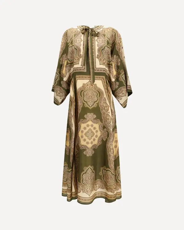 Zimmermann Mahon Tunic Dress Paisley Print Silk Habotai - Multicolour