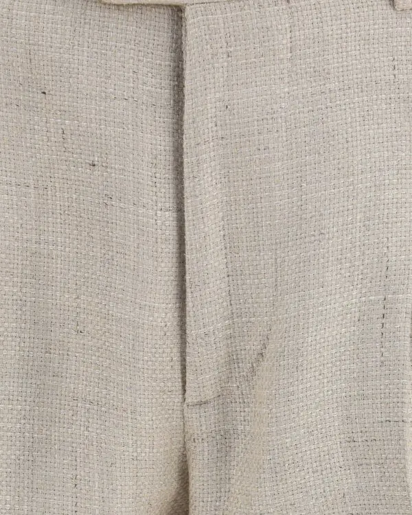 Brunello Cucinelli Hopsack Suit In Silk, Linen, And Wool - Beige