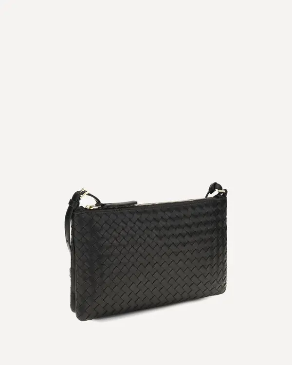 Bottega Veneta Intrecciato Shoulder Bag - Black