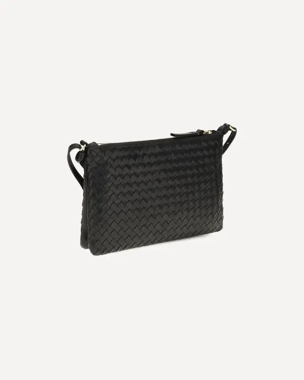 Bottega Veneta Intrecciato Shoulder Bag - Black