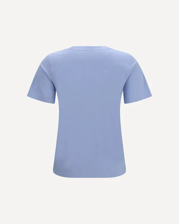 Burberry Embroidered Logo Cotton T-shirt - Light Blue