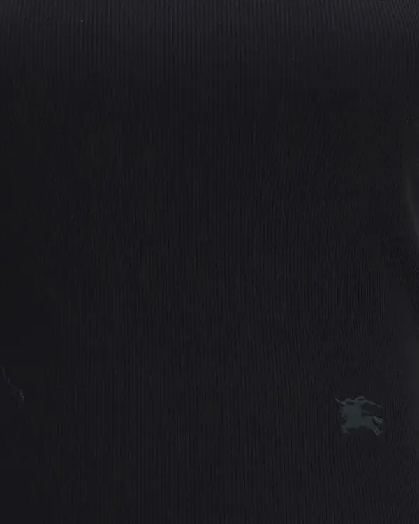 Burberry Cotton Ribbed T-shirt With Lace Detail - Black