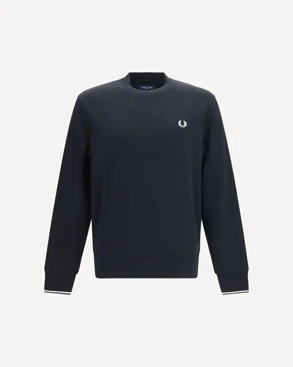 Fred Perry Crewneck Sweatshirt With Logo - Black