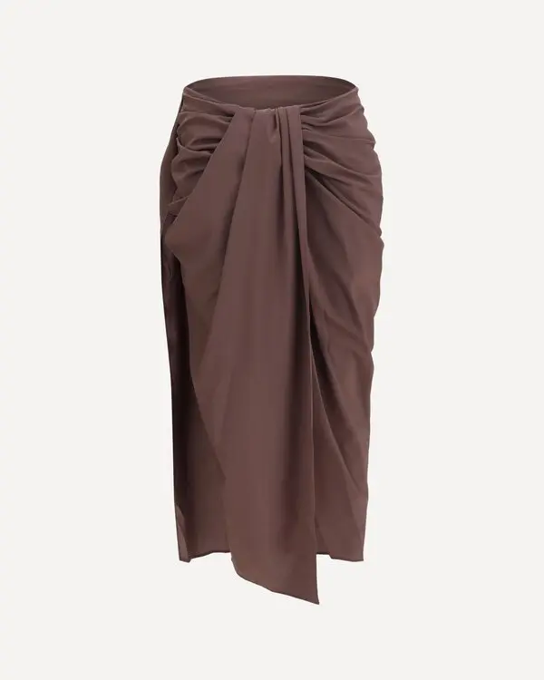 Jacquemus Pareo Skirt In Stretch Muslin - Brown