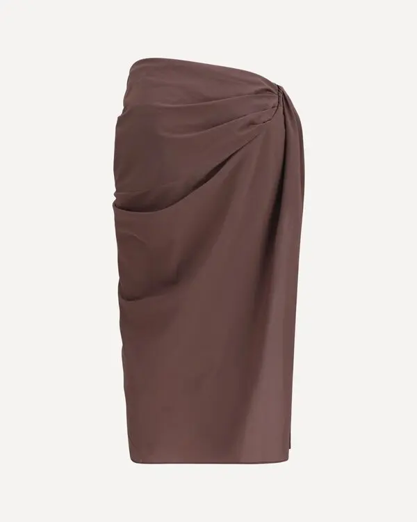 Jacquemus Pareo Skirt In Stretch Muslin - Brown