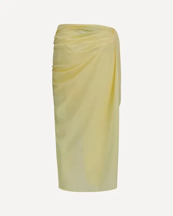 Jacquemus Pareo Skirt In Stretch Muslin - Yellow