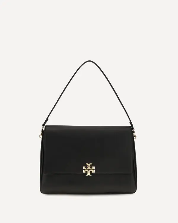 Tory Burch Charlie Large Leather Shoulder Bag - Black