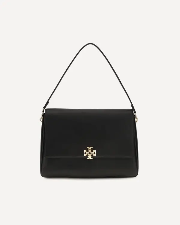 Tory Burch Charlie Large Leather Shoulder Bag - Black