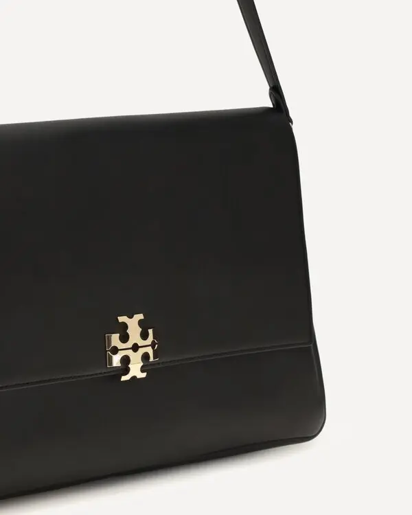 Tory Burch Charlie Large Leather Shoulder Bag - Black