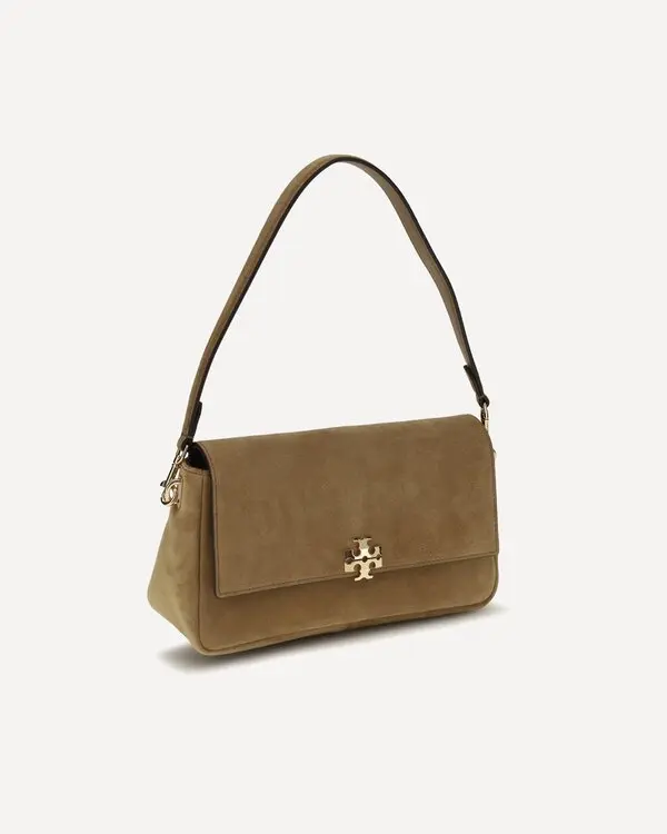 Tory Burch Charlie Mini Suede Shoulder Bag - Beige