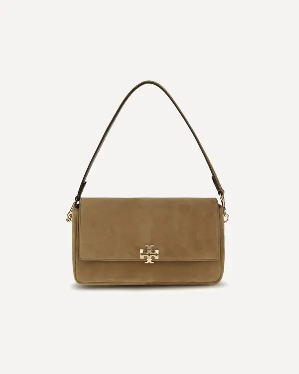 Tory Burch Charlie Mini Suede Shoulder Bag - Beige