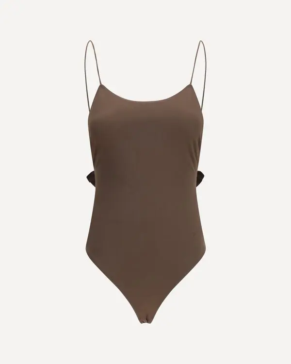Jacquemus One-piece Swimsuit With Ruffles - Brown