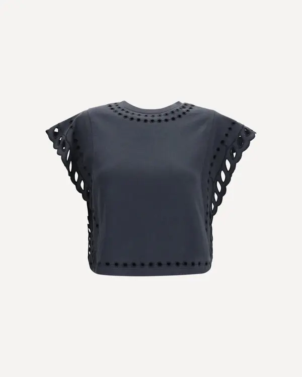 MARANT ETOILE Marant Étoile Odyle Embroidered Cotton T-shirt