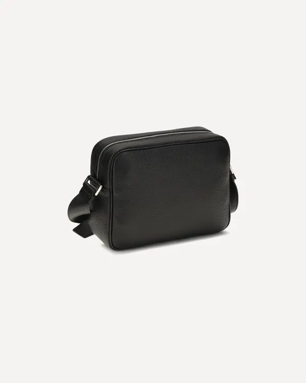 Prada Calfskin Leather Shoulder Bag With Enamel Logo