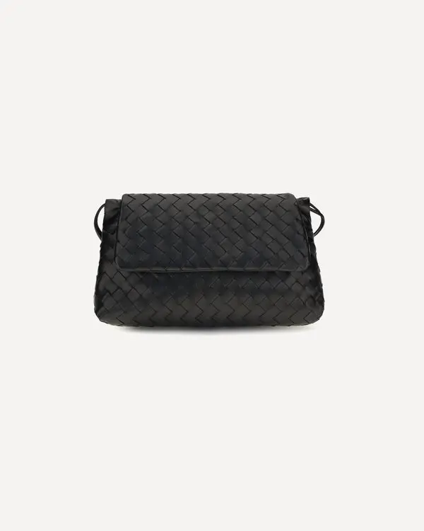 Bottega Veneta Intrecciato Shoulder Bag - Black