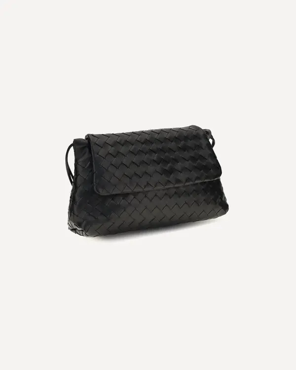 Bottega Veneta Intrecciato Shoulder Bag - Black