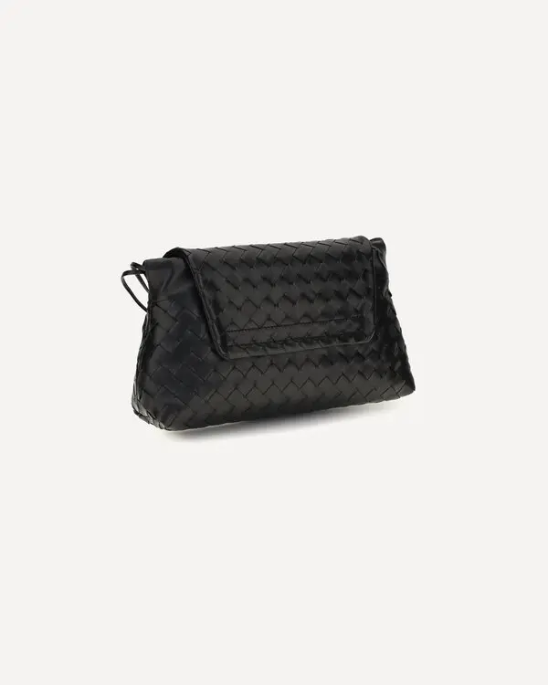 Bottega Veneta Intrecciato Shoulder Bag - Black
