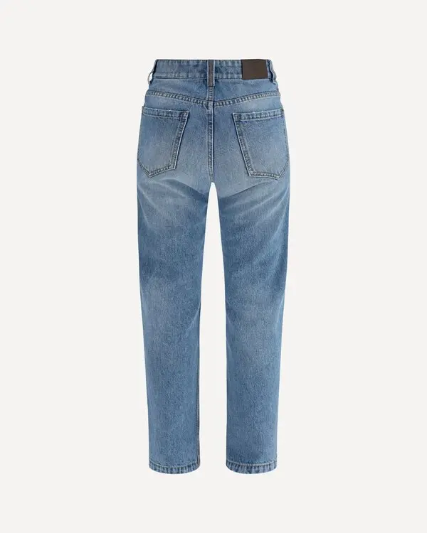 Brunello Cucinelli Monili Embellished Denim Pants - Light Blue
